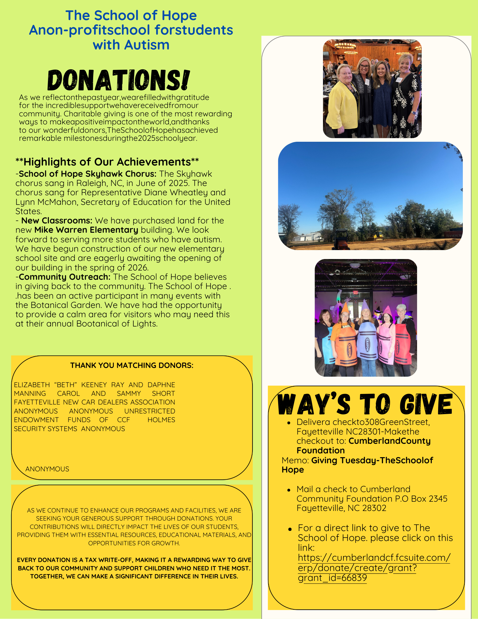 Giving Tuesday - The School of Hope | A School in Fayetteville, NC for ...
